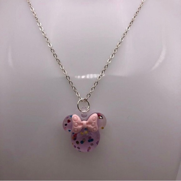 Jewelry | Glitter Pink Minnie Mouse Necklace | Poshmark
